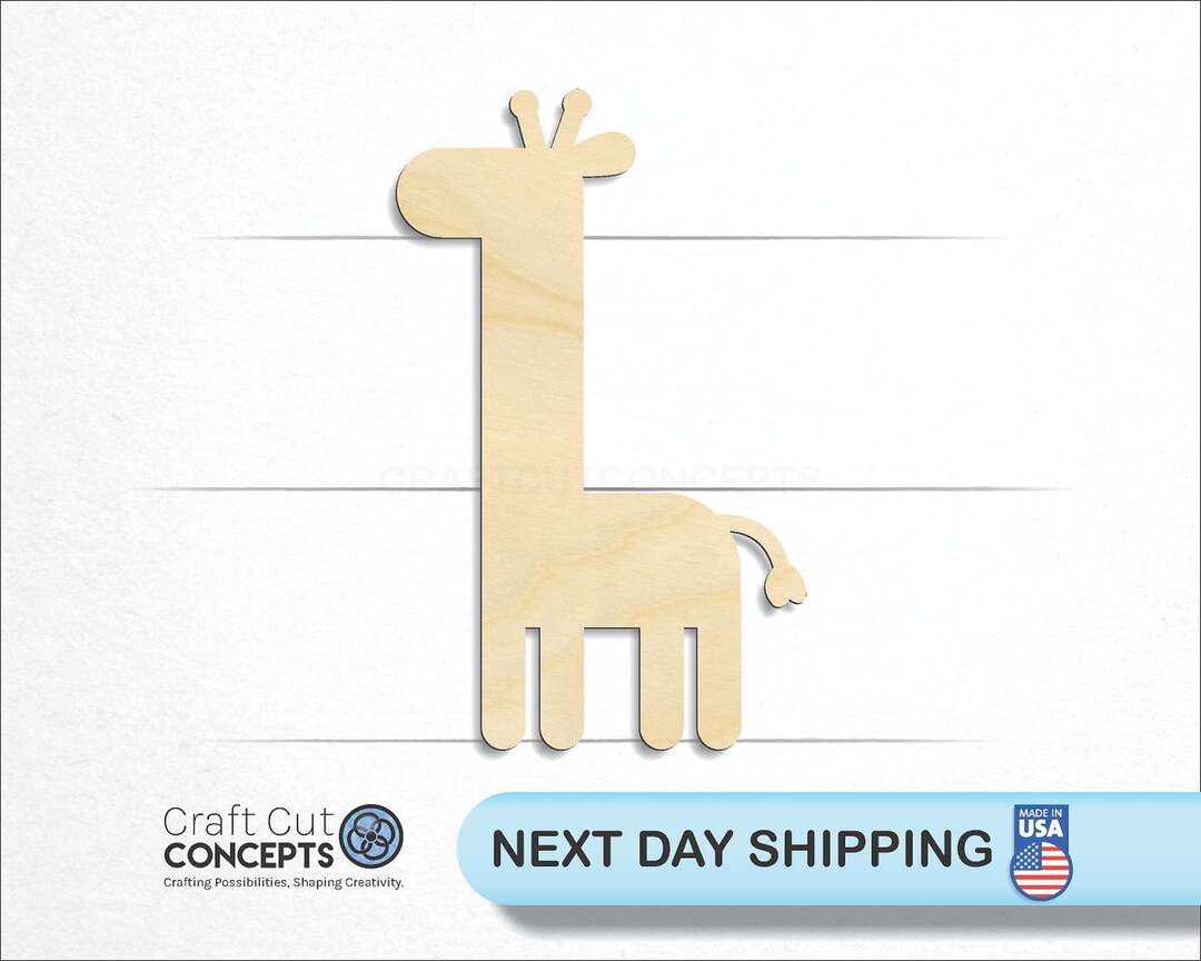 Cute Baby Giraffe Shape - Laser Cut Unfinished Wood Cutout Craft Shapes ...