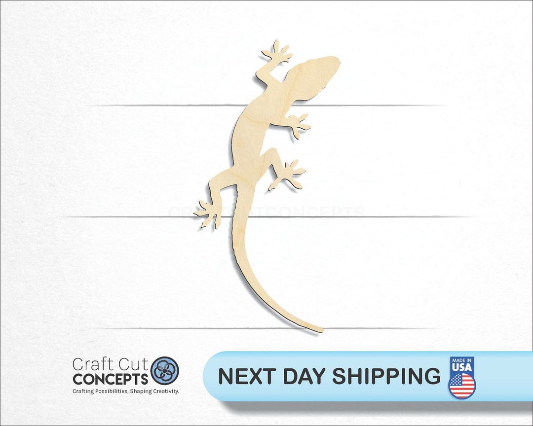 Small Lizard Gecko - Laser Cut Unfinished Wood Cutout Craft Shapes - Etsy