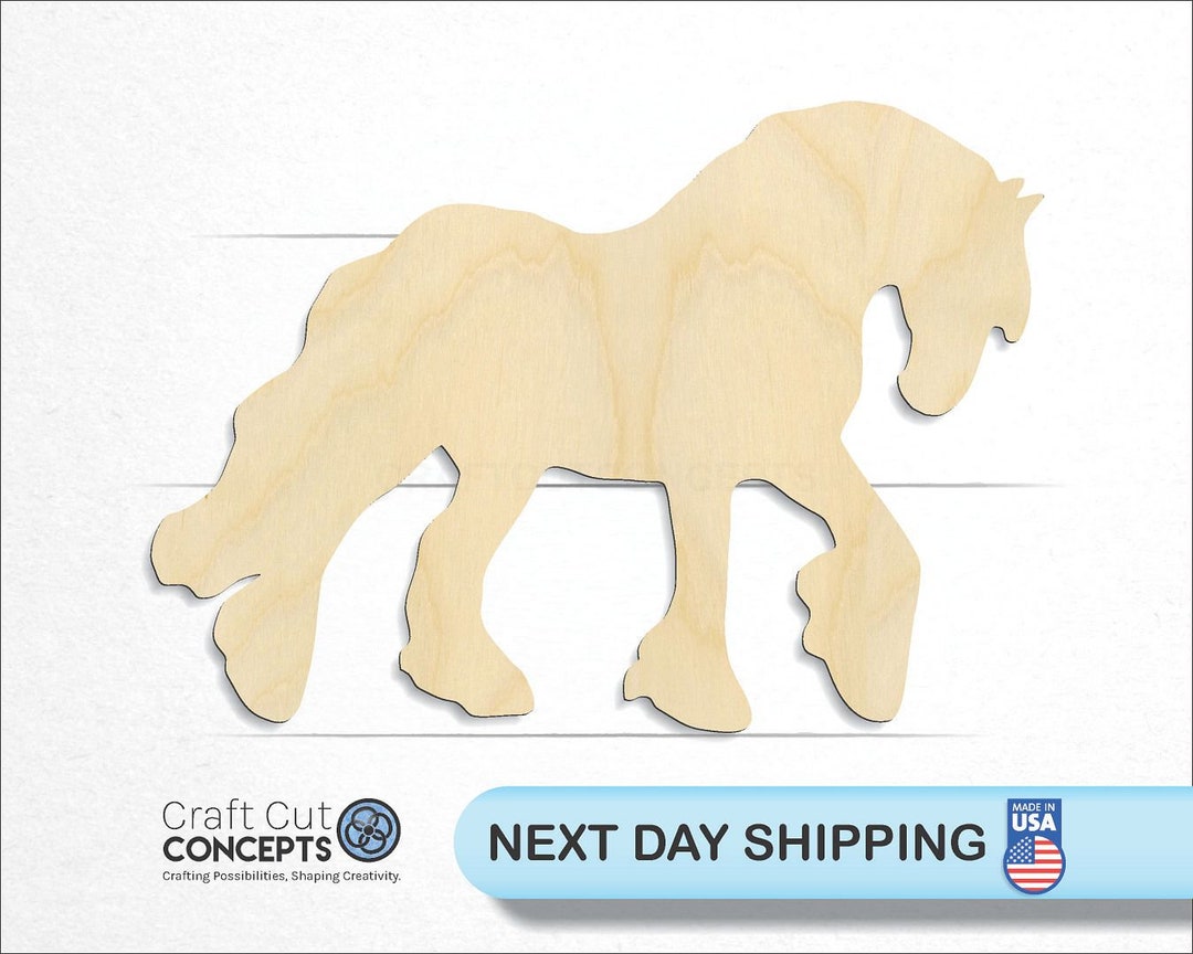 Gypsy Vanner Horse Parade - Laser Cut Unfinished Wood Cutout Craft ...