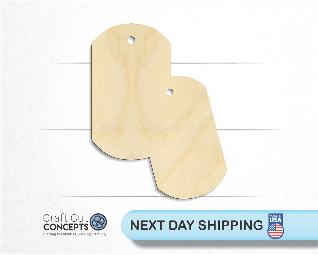Dog Tags - Laser Cut Unfinished Wood Cutout Craft Shapes - Etsy