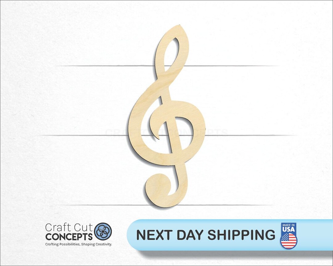 Treble Clef - Laser Cut Unfinished Wood Cutout Craft Shapes - Etsy