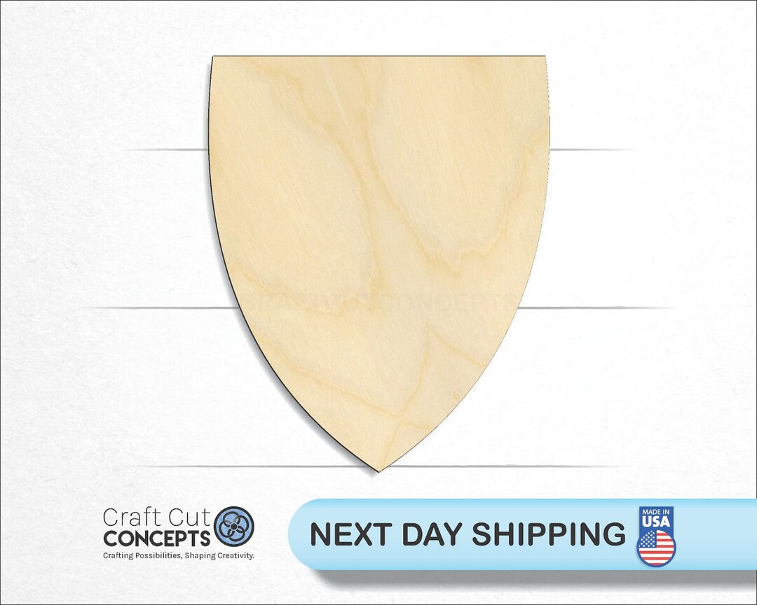 Shield Flat Top - Laser Cut Unfinished Wood Cutout Craft Shapes - Etsy