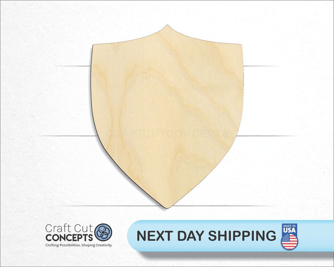 Shield - Laser Cut Unfinished Wood Cutout Craft Shapes - Etsy