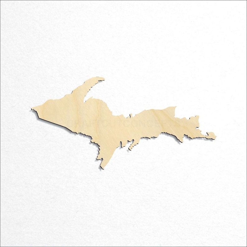 Michigan MI Upper Peninsula - Laser Cut Unfinished Wood Cutout Craft ...
