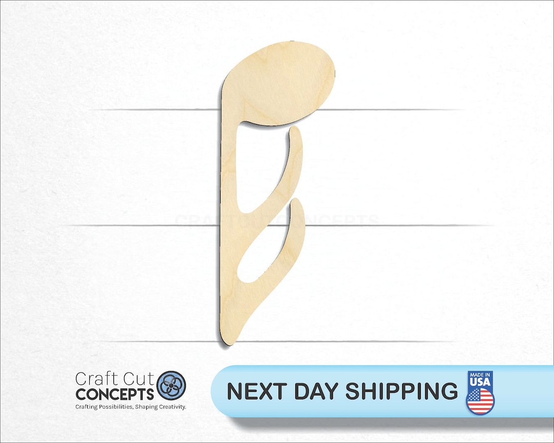 Sixteenth Note Down - Laser Cut Unfinished Wood Cutout Craft Shapes - Etsy