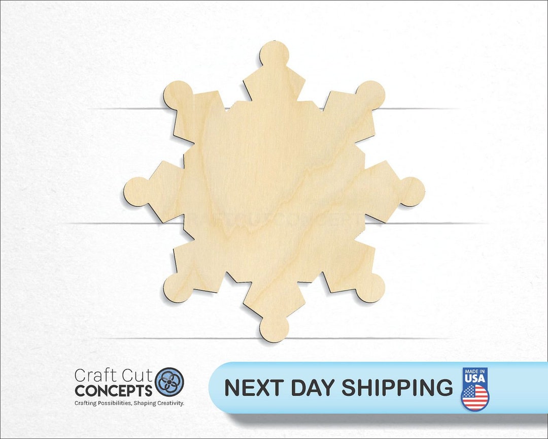 Solid Snowflake - Laser Cut Unfinished Wood Cutout Craft Shapes - Etsy