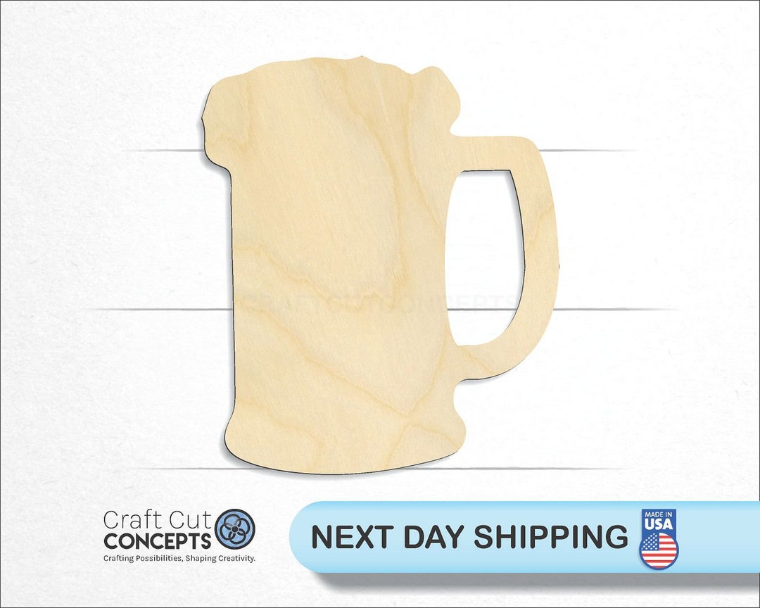 Beer Mug - Laser Cut Unfinished Wood Cutout Craft Shapes - Etsy