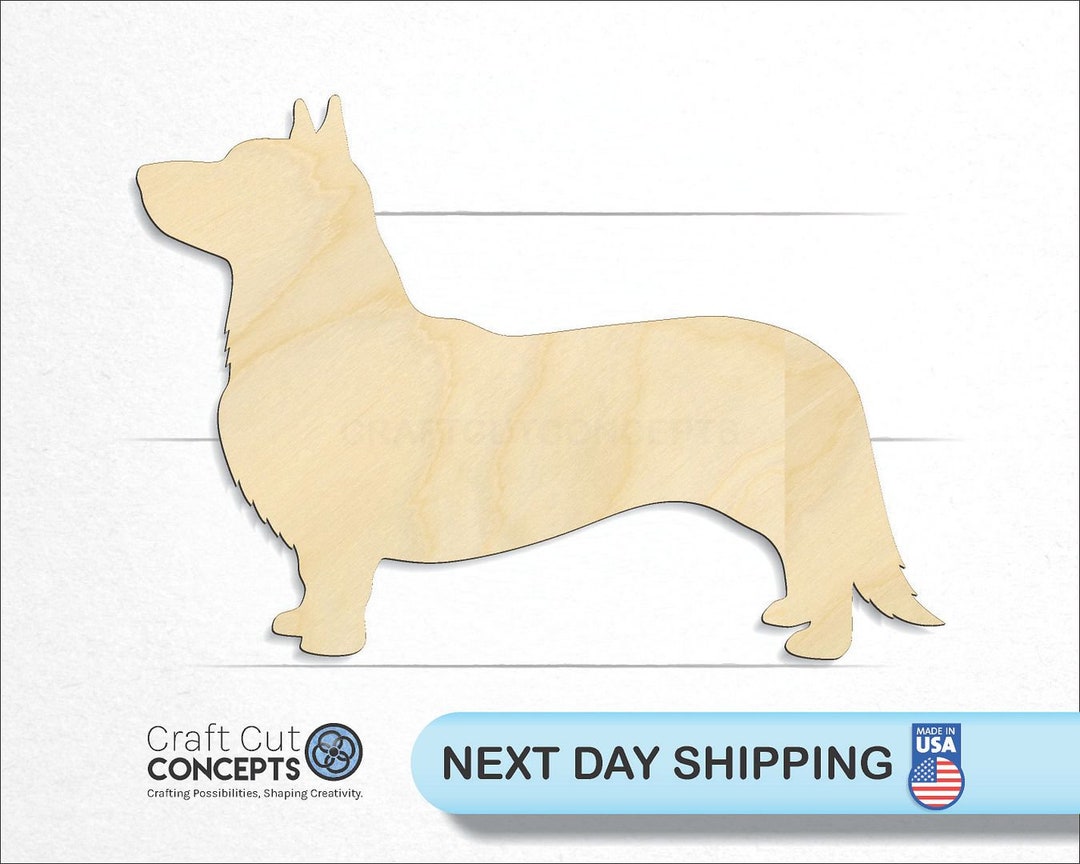 Cardigan Welsh Corgi - Laser Cut Unfinished Wood Cutout Craft Shapes - Etsy