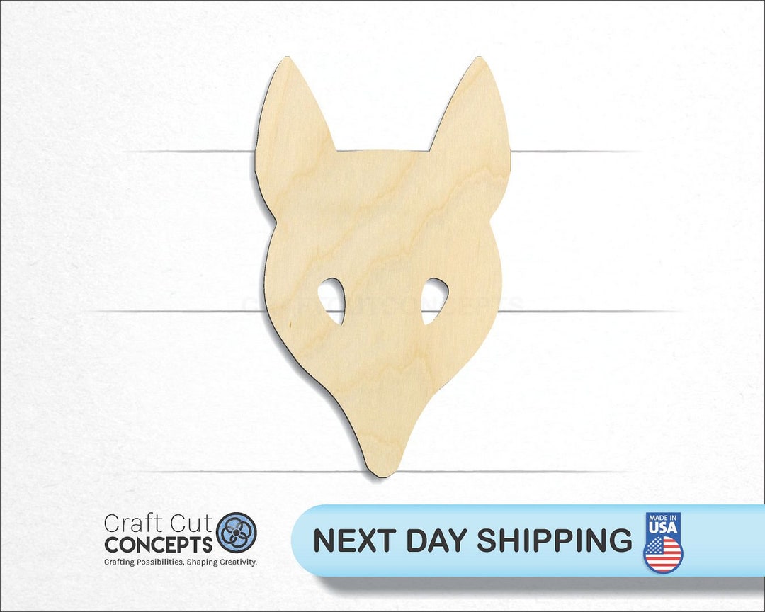 Fox Head Mask - Laser Cut Unfinished Wood Cutout Craft Shapes - Etsy