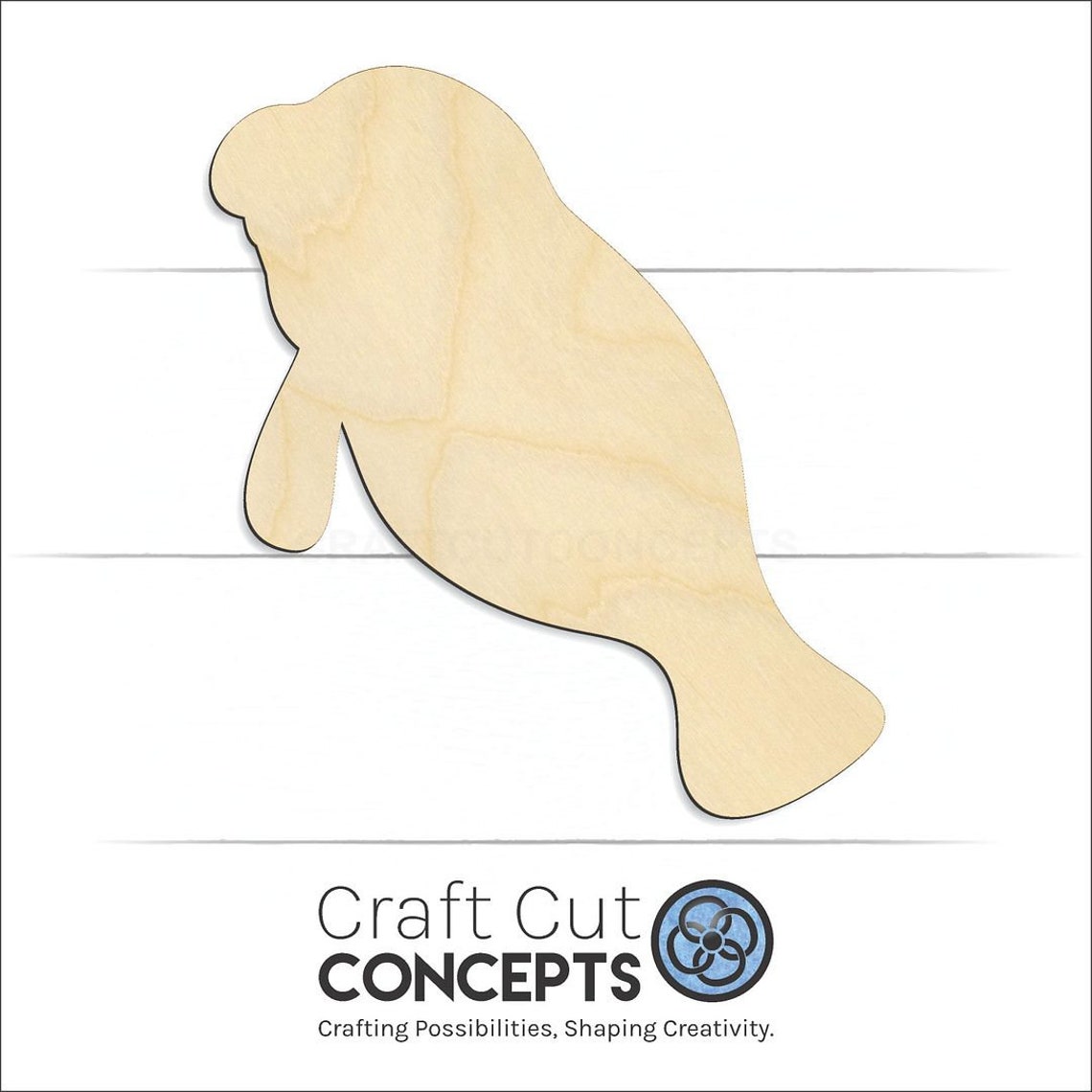 Cute Manatee Seal - Laser Cut Unfinished Wood Cutout Craft Shapes - Etsy