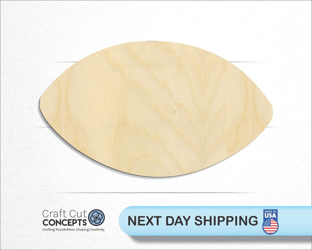 Football Shape Laser Cut Unfinished Wood Cutout Craft Shapes - Etsy