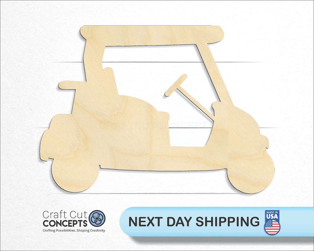 Golf Cart - Laser Cut Unfinished Wood Cutout Craft Shapes - Etsy