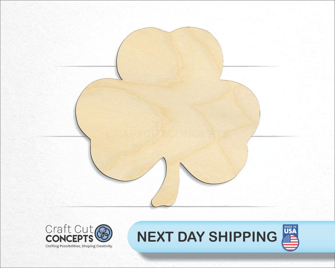 Three Leaf Clover - Laser Cut Unfinished Wood Cutout Craft Shapes - Etsy