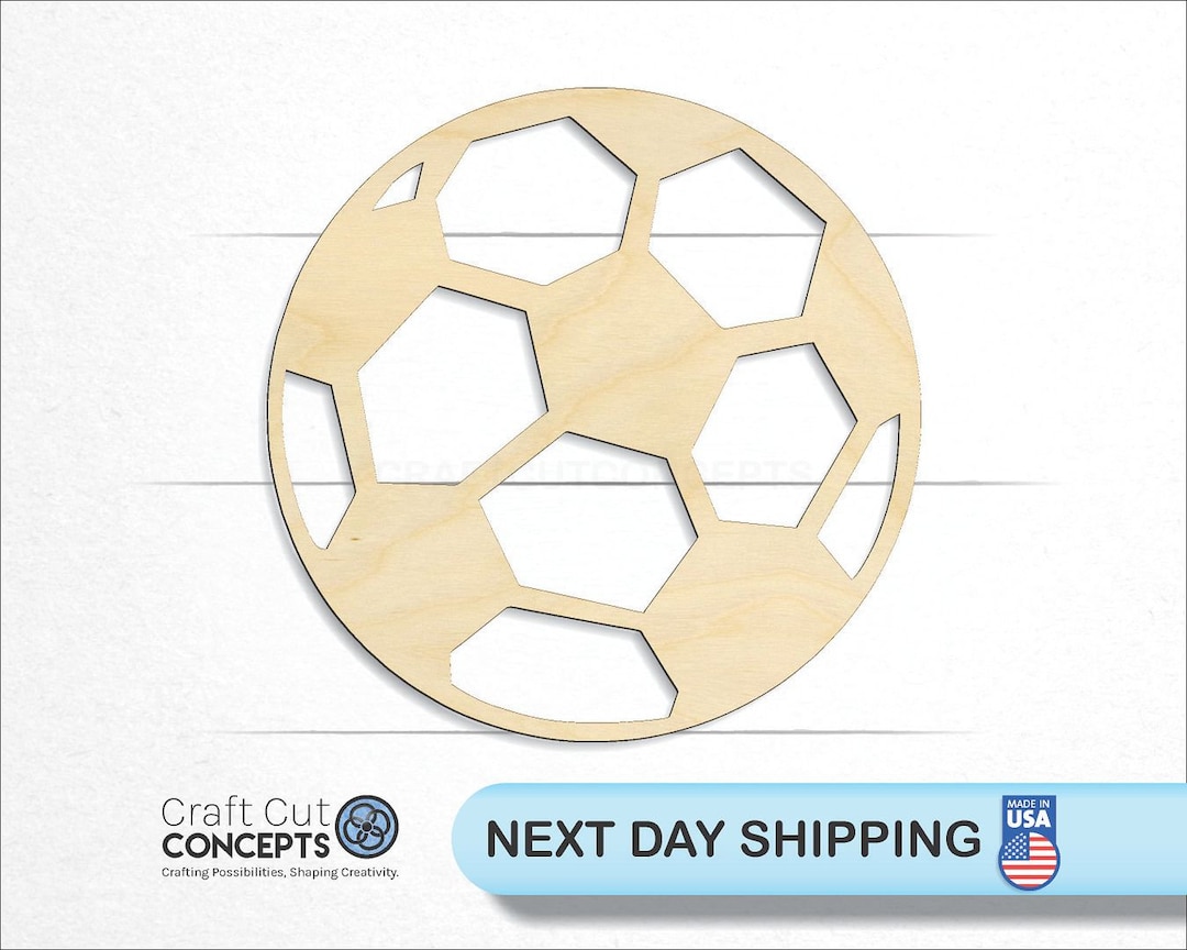 Soccer Ball Outline - Laser Cut Unfinished Wood Cutout Craft Shapes - Etsy