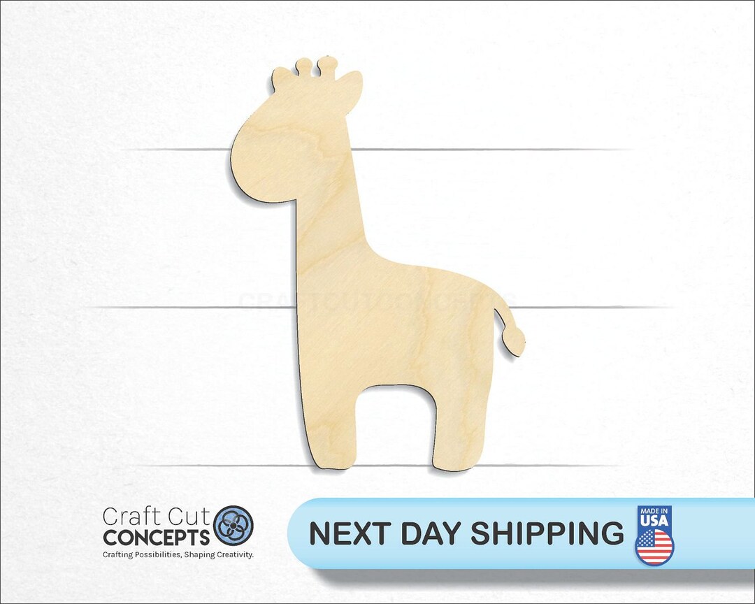 Cute Baby Giraffe Shape - Laser Cut Unfinished Wood Cutout Craft Shapes ...