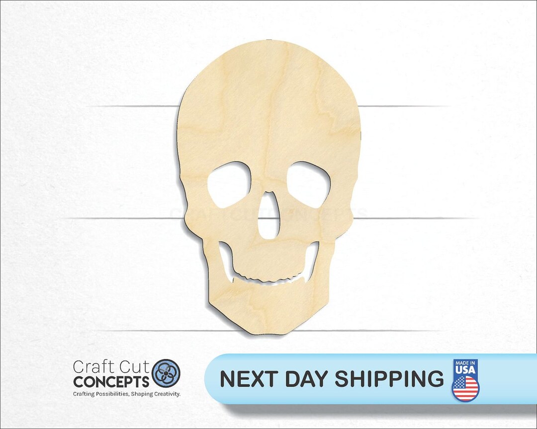 Halloween Skull - Laser Cut Unfinished Wood Cutout Craft Shapes - Etsy