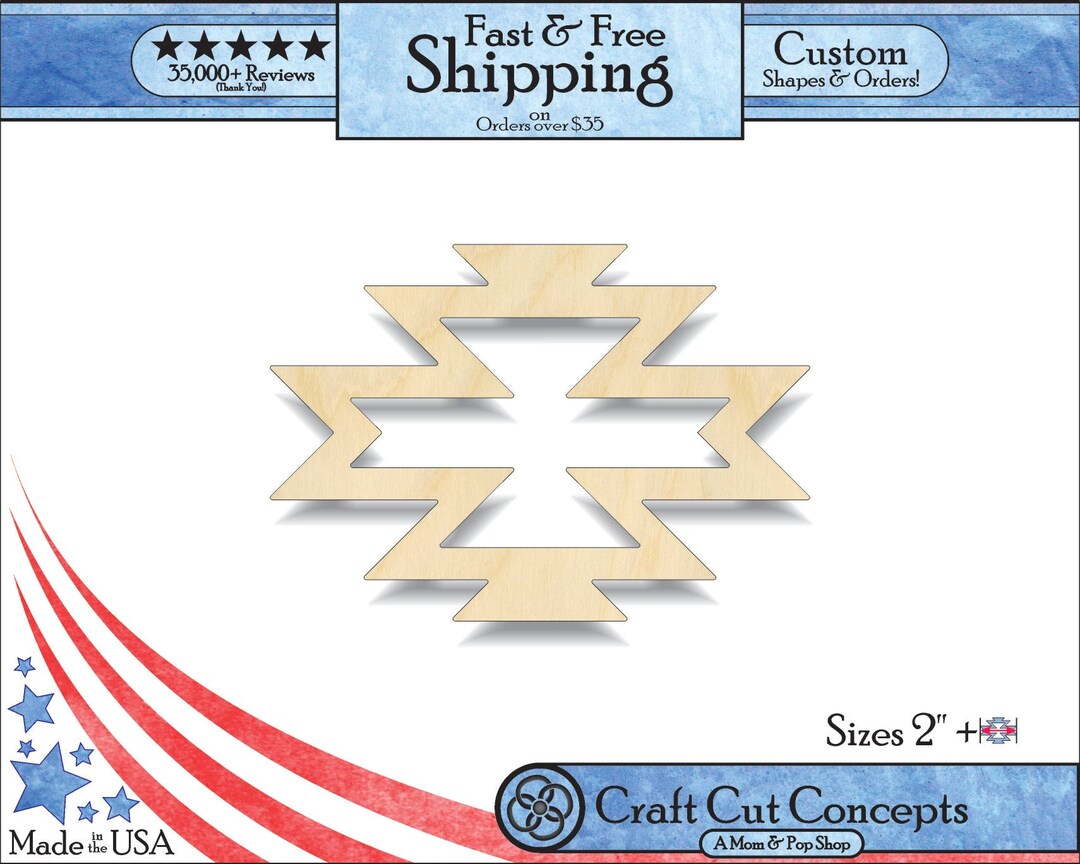 Native American Western Shape Large & Small Pick Size Unfinished Wood ...