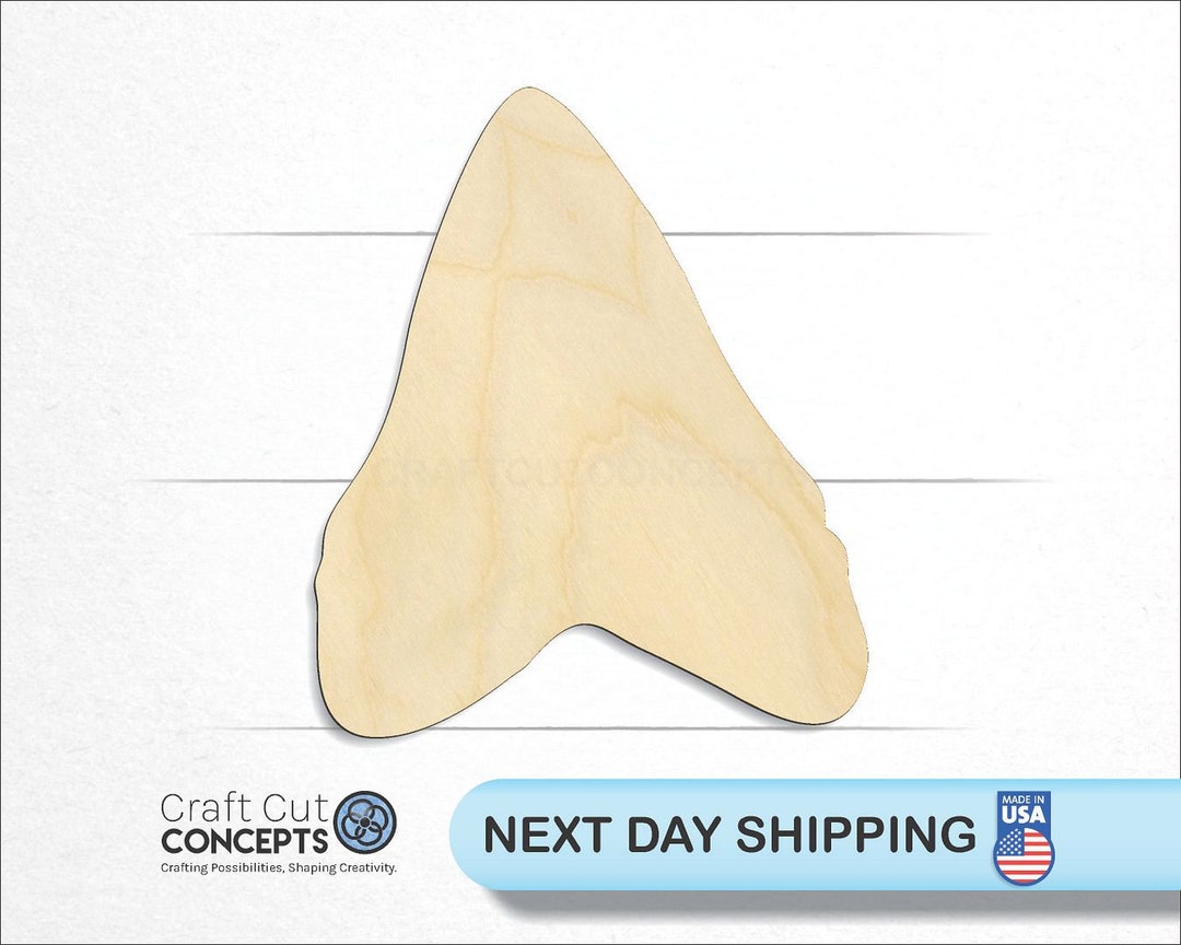 Shark Tooth - Laser Cut Unfinished Wood Cutout Craft Shapes - Etsy