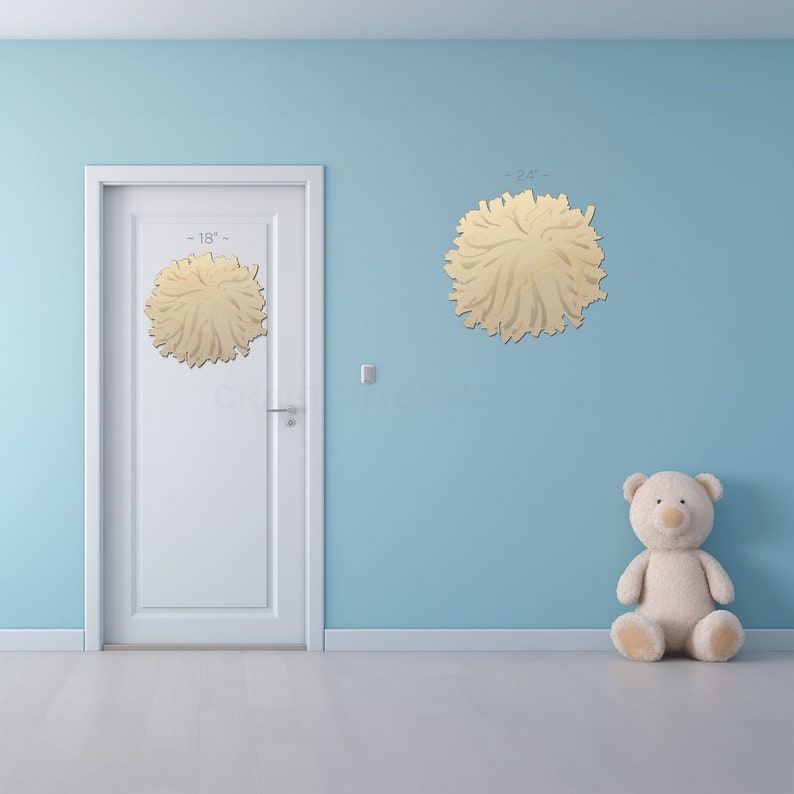 Single Pom Pom - Laser Cut Unfinished Wood Cutout Craft Shapes - Etsy