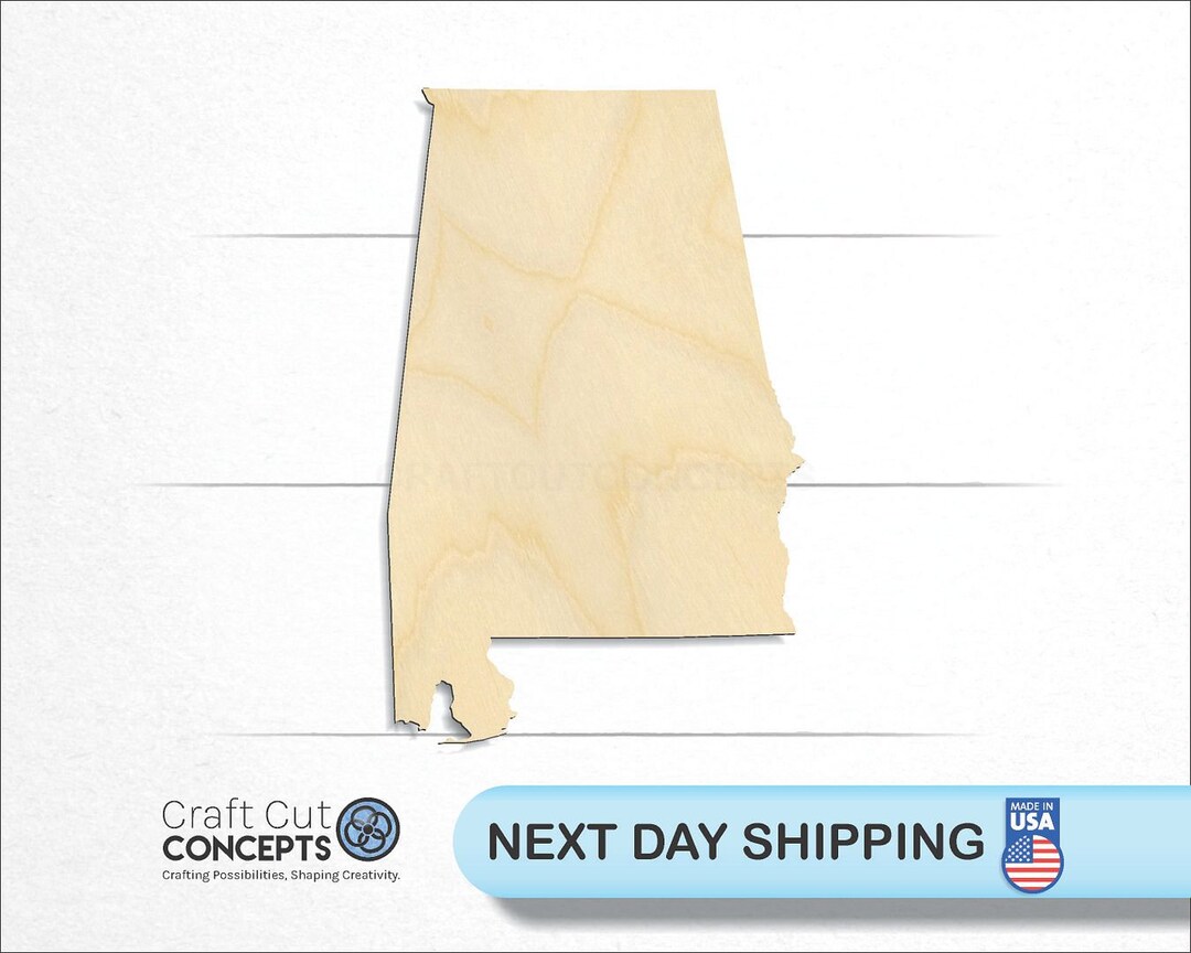 Alabama AL State - Laser Cut Unfinished Wood Cutout Craft Shapes - Etsy