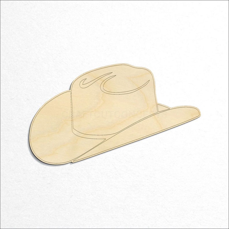 Western Cowboy Hat - Laser Cut Unfinished Wood Cutout Craft Shapes - Etsy