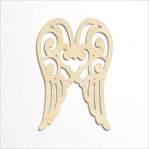 Filigree Angel Wings - Laser Cut Unfinished Wood Cutout Craft Shapes - Etsy