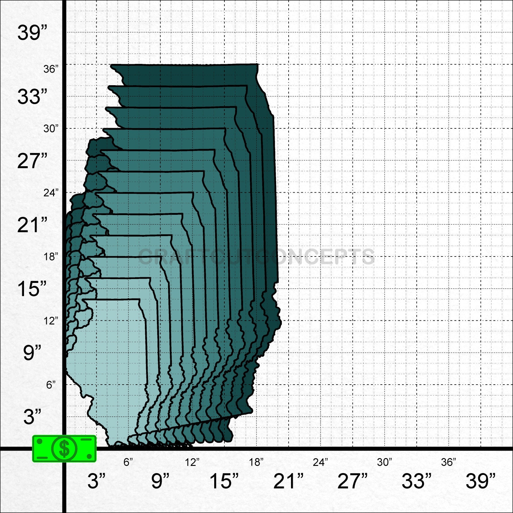 Illinois IL High Definition Borders State Cutout Large & | Etsy