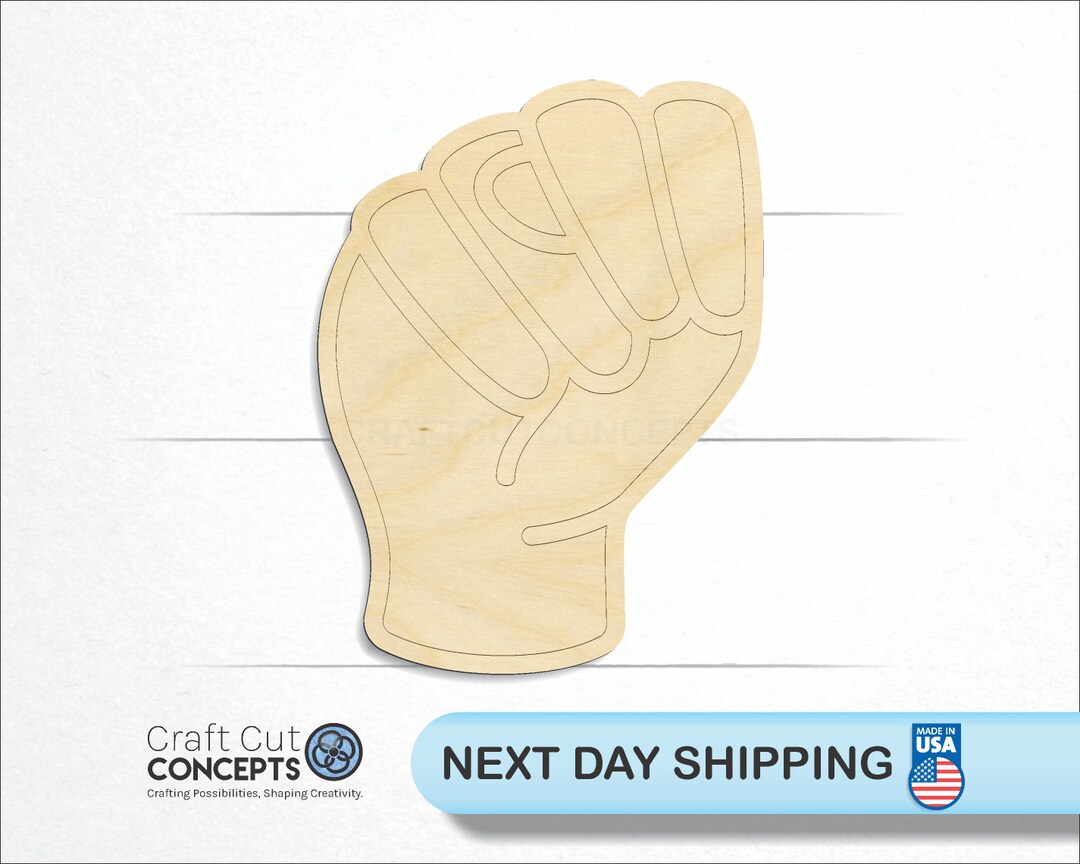 Letter N Sign Language ASL Cutout - Laser Cut Unfinished Wood Shapes ...