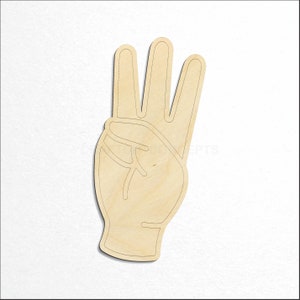 Letter W Sign Language ASL Cutout - Laser Cut Unfinished Wood Shapes ...