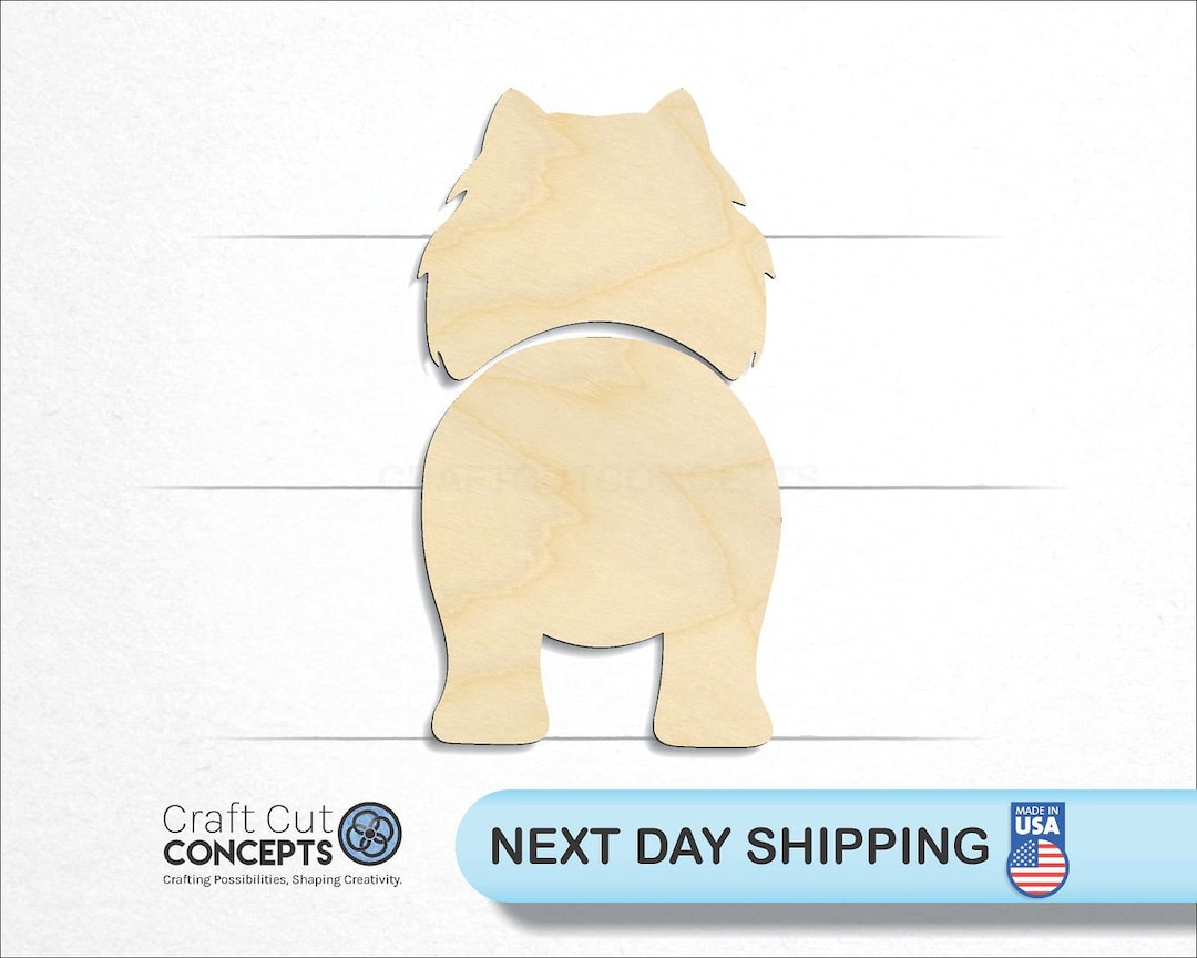 Chow Chow Dog Front Back Silhouette - Laser Cut Unfinished Wood Cutout ...