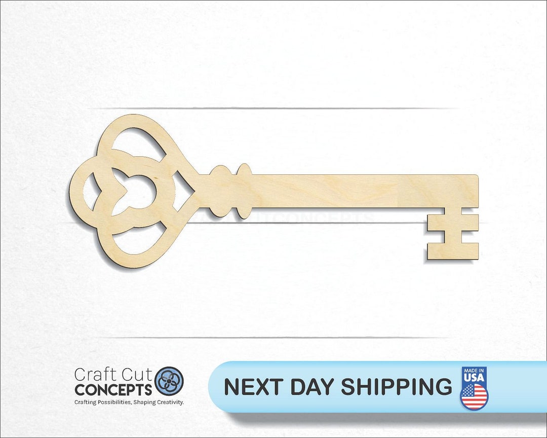 Skeleton Key - Laser Cut Unfinished Wood Cutout Craft Shapes - Etsy
