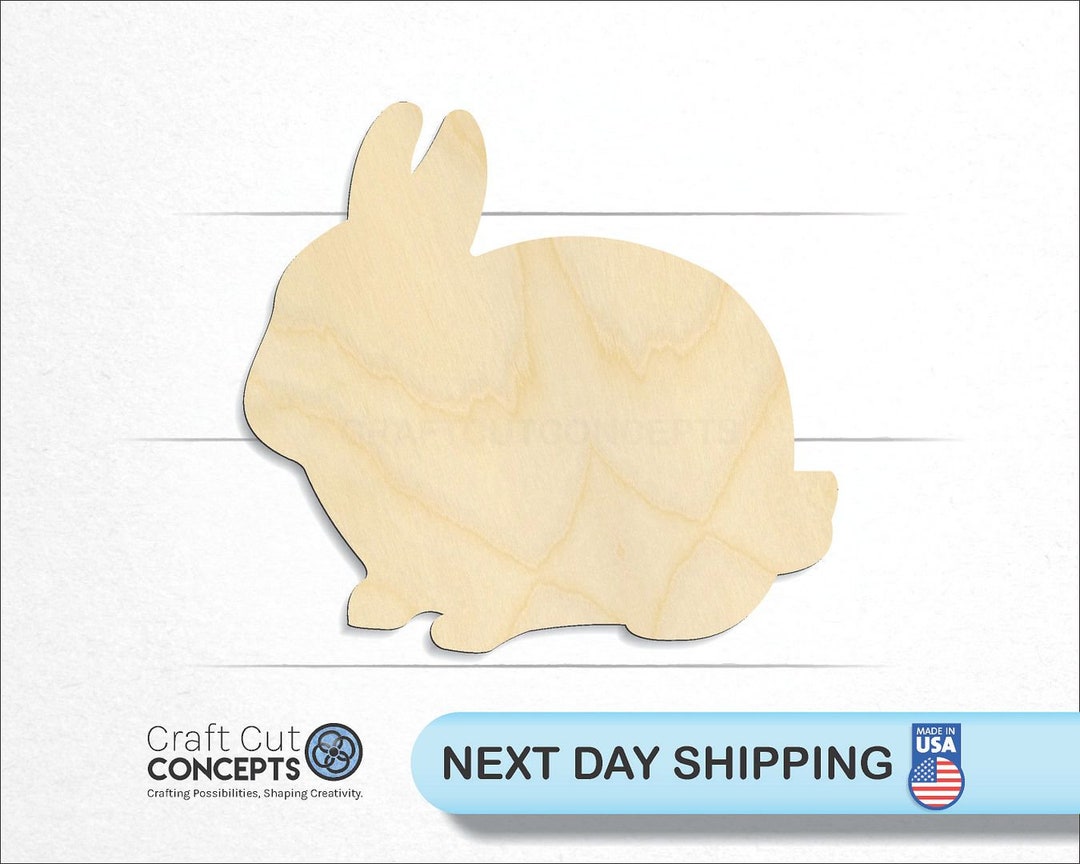 Netherlands Dwarf Bunny - Laser Cut Unfinished Wood Cutout Craft Shapes ...