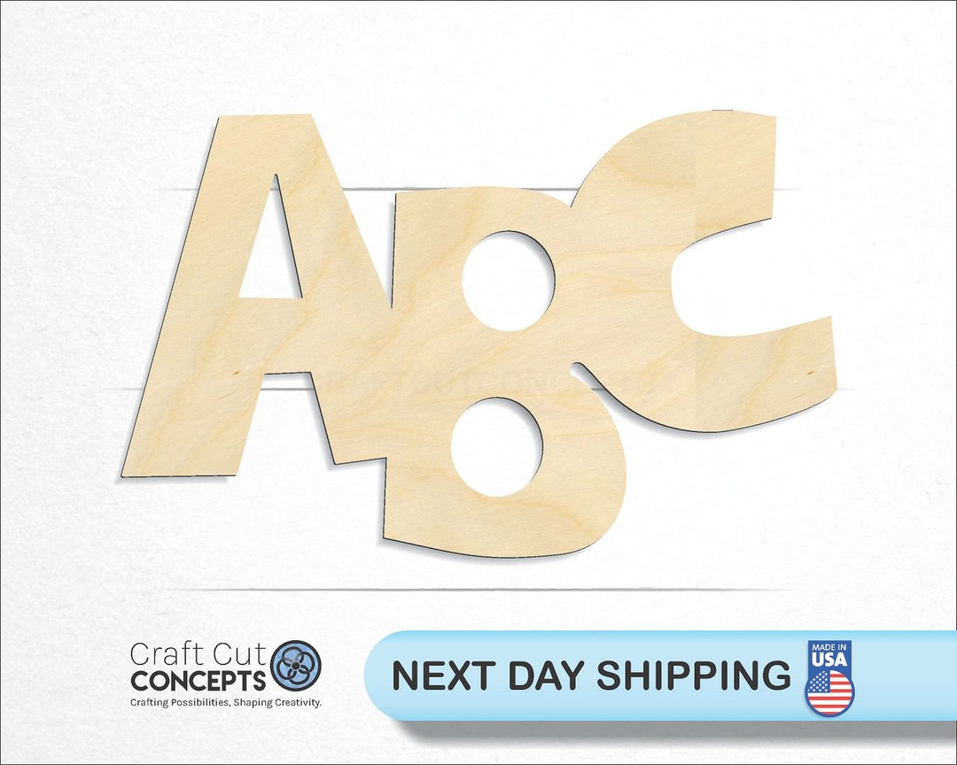 ABC Letters - Laser Cut Unfinished Wood Cutout Craft Shapes - Etsy