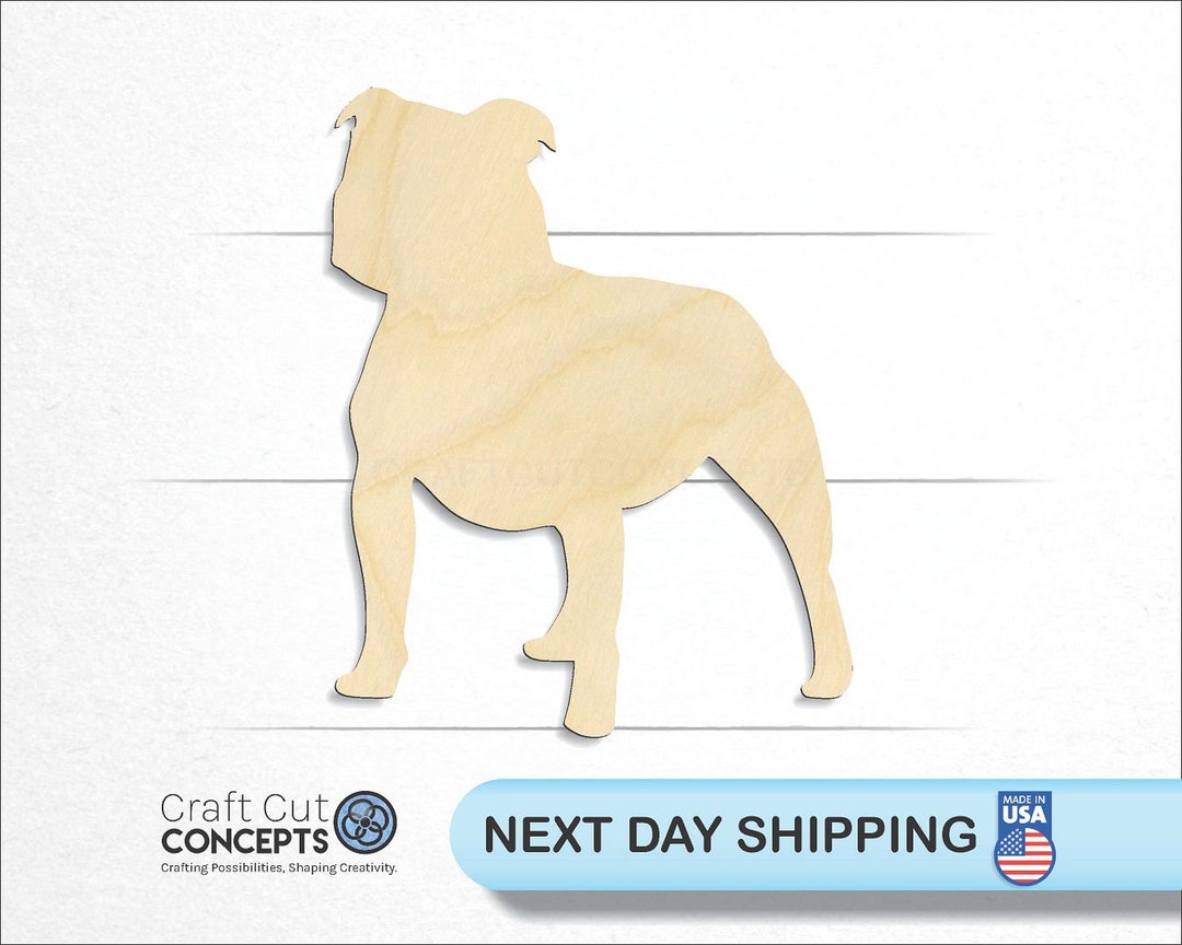 Pit Bull Dog - Laser Cut Unfinished Wood Cutout Craft Shapes - Etsy