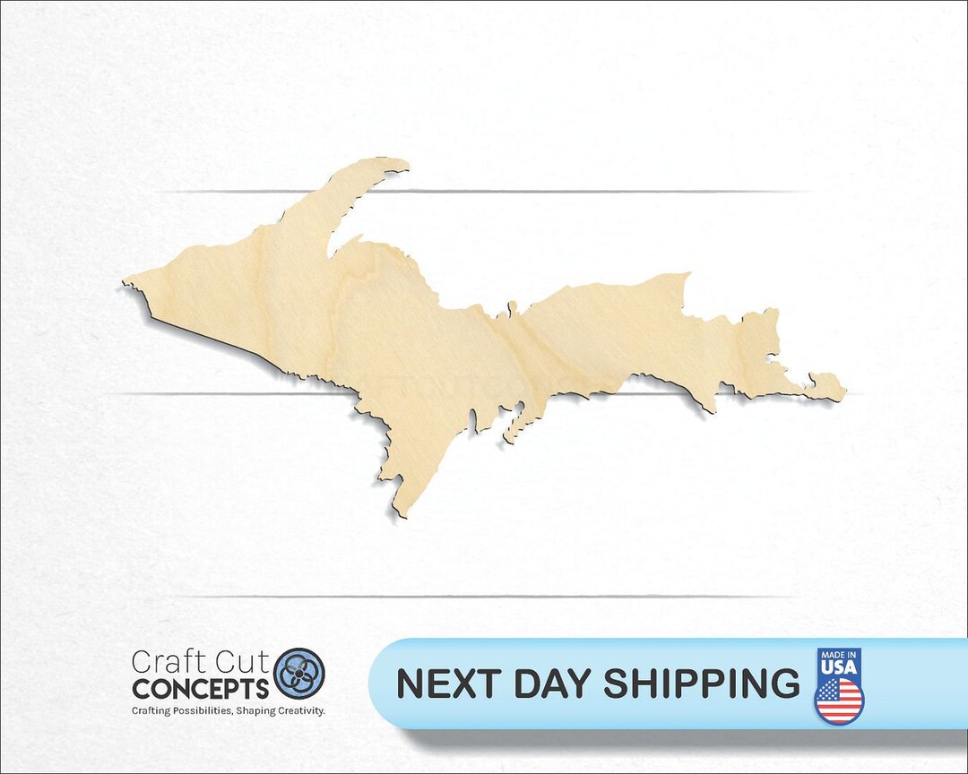 Michigan MI Upper Peninsula - Laser Cut Unfinished Wood Cutout Craft ...