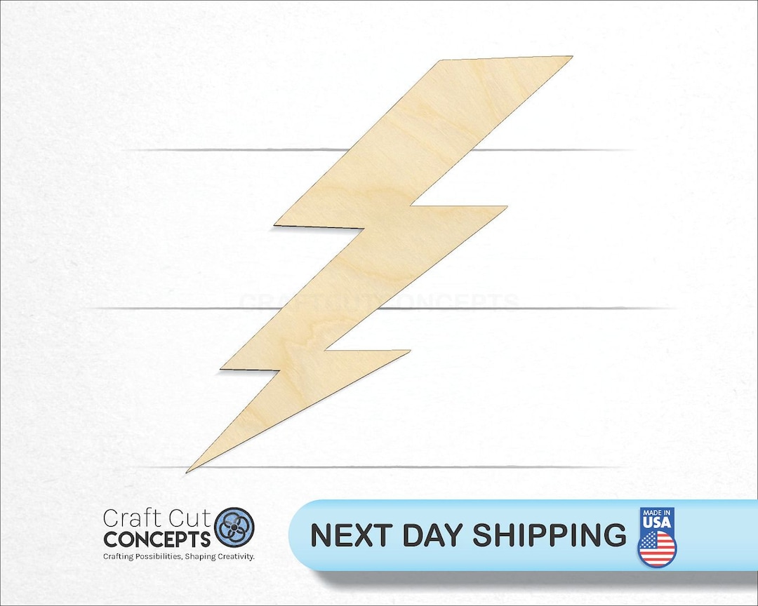 Zeus Lightening Bolt - Laser Cut Unfinished Wood Cutout Craft Shapes - Etsy