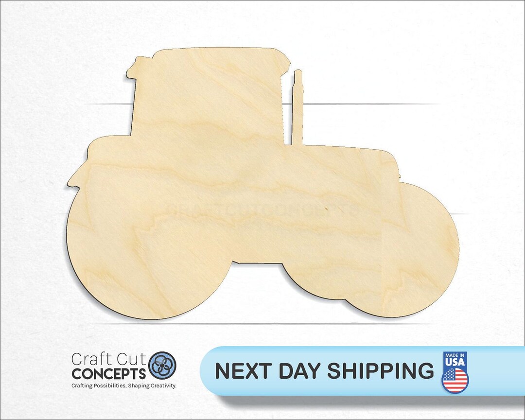 Field Tractor - Laser Cut Unfinished Wood Cutout Craft Shapes - Etsy