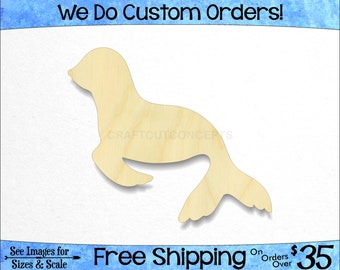 Seal Shape Laser Cut Unfinished Wood Cutout Shapes Always - Etsy