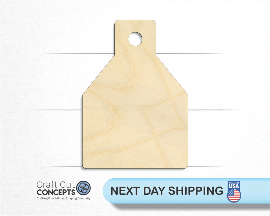 Cow Cattle Tag - Laser Cut Unfinished Wood Cutout Craft Shapes - Etsy