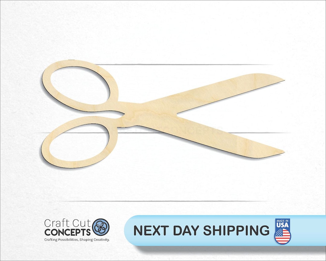 Scissors - Laser Cut Unfinished Wood Cutout Craft Shapes - Etsy