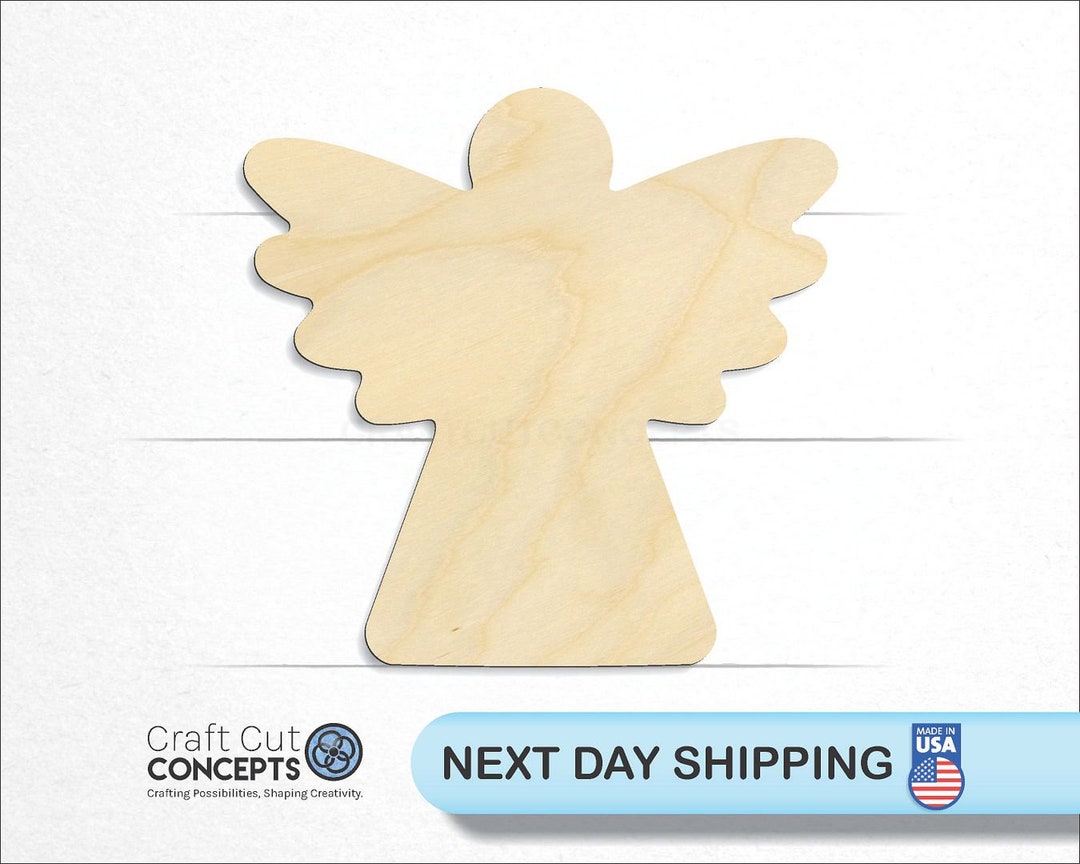 Christmas Tree Angel - Laser Cut Unfinished Wood Cutout Craft Shapes - Etsy