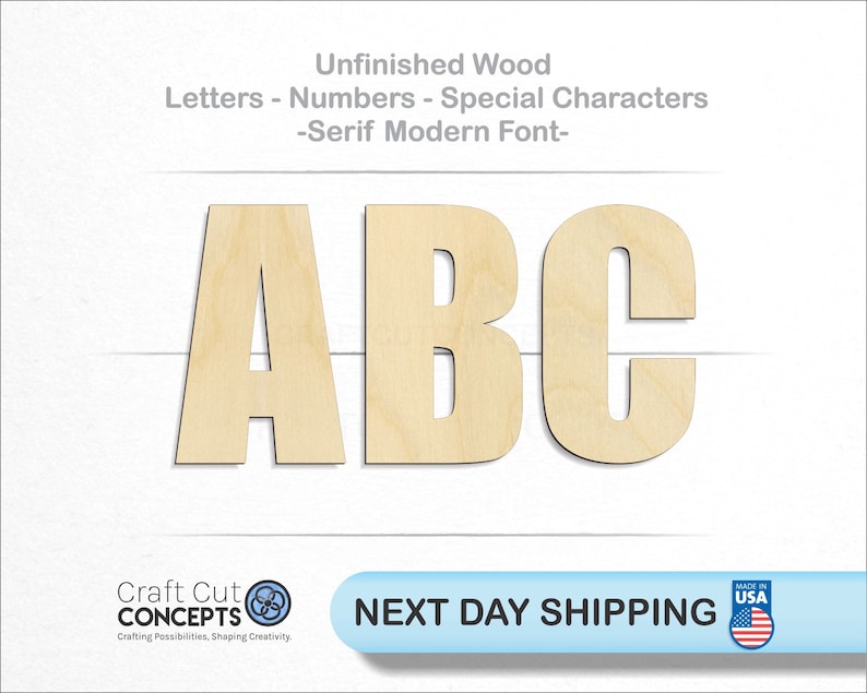 Block Letter Alphabet Individual Letter - Laser Cut Unfinished Wood ...