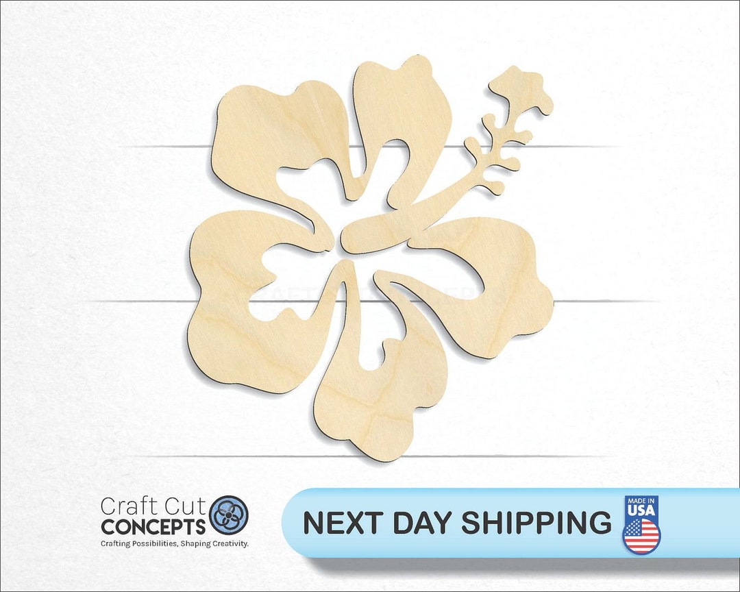 Hibiscus Flower - Laser Cut Unfinished Wood Cutout Craft Shapes - Etsy