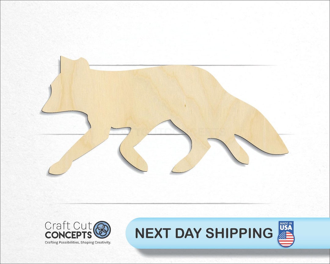 Walking Fox - Laser Cut Unfinished Wood Cutout Craft Shapes - Etsy