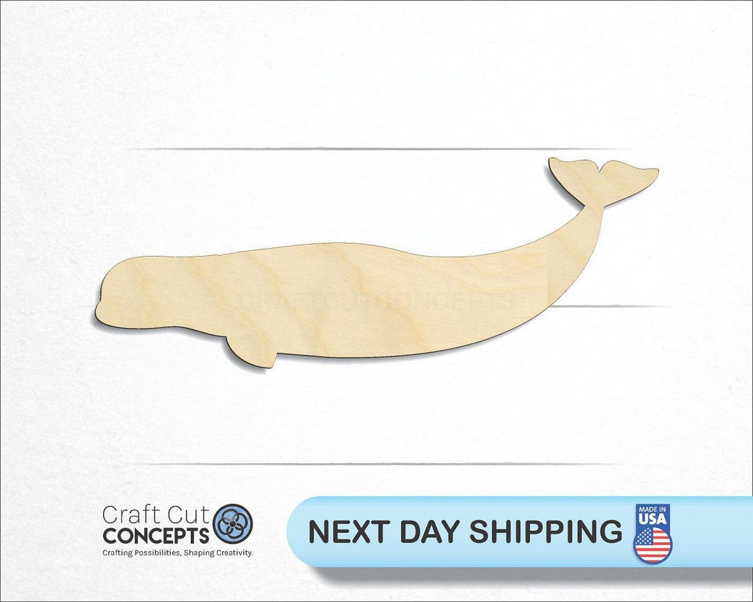 Beluga Whale - Laser Cut Unfinished Wood Cutout Craft Shapes - Etsy