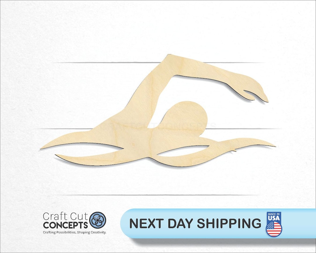 Swimmer - Laser Cut Unfinished Wood Cutout Craft Shapes - Etsy