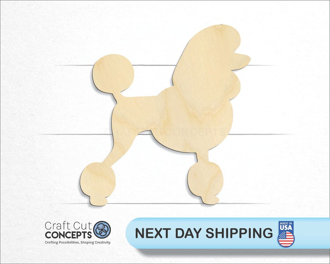 Poodle Dog - Laser Cut Unfinished Wood Cutout Craft Shapes - Etsy