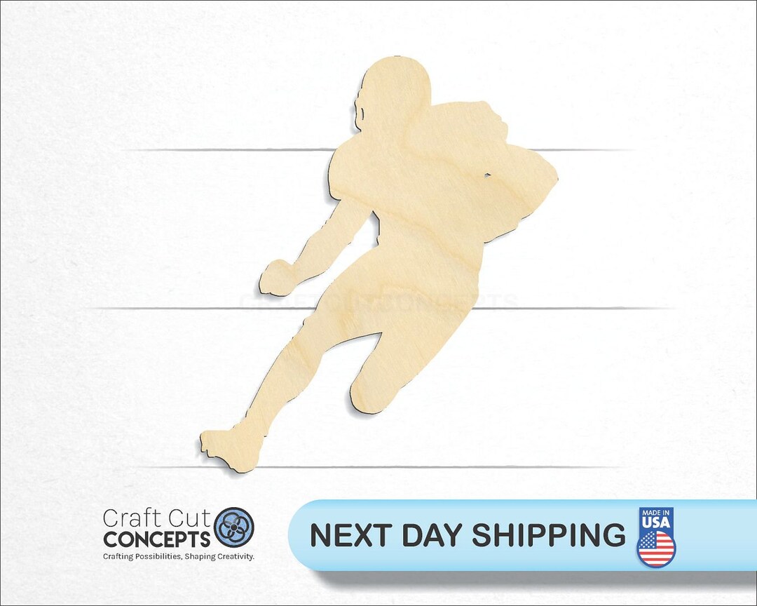 Running Back Tight End Football Player Silhouette - Laser Cut ...