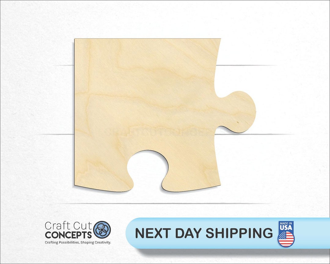 Corner Puzzle Piece - Laser Cut Unfinished Wood Cutout Craft Shapes - Etsy