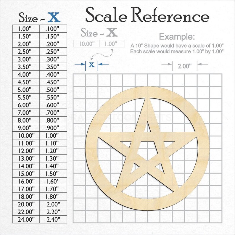 Circled Star Pentacle - Laser Cut Unfinished Wood Cutout Craft Shapes ...